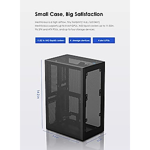 SSUPD Meshlicious Mini-ITX Small Form Factor (SFF) Case - Full Mesh Side Panel with PCIe Riser Cable - Tool-Free and Easy Accessibility (PCIE 4.0 Riser Cable, White)