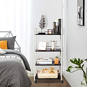 Giantex Standing Baker's Rack Utility Cart Rolling Cart Storage Steel Shelf Rack Metal Mesh Tier for Commercial Kitchen Warehouse Garage Bathroom Organizer Shelves W/Lockable Wheels (19.5" L)