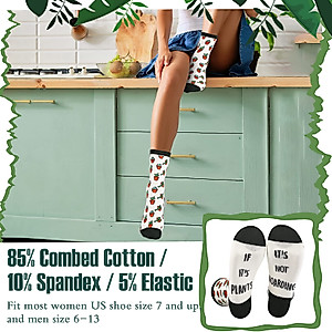 Rtteri 4 Pcs Funny Plant Lover Gifts for Women Set 2 Plant Kitchen Towels 6 oz Stainless Steel Tumbler Women's Funny Ankle Socks for Friend Plant Gifts Housewarming Birthday Funny Gardening Gifts