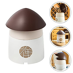 NUOBESTY Bedroom pc Waste Lid Cartoon Shaped Household Bathroom Convenient Trash Cover Can Room Container Push Mushroom Style Push- Paper Living Practical Mini Plastic Home Plastic Bins Plastic Bins