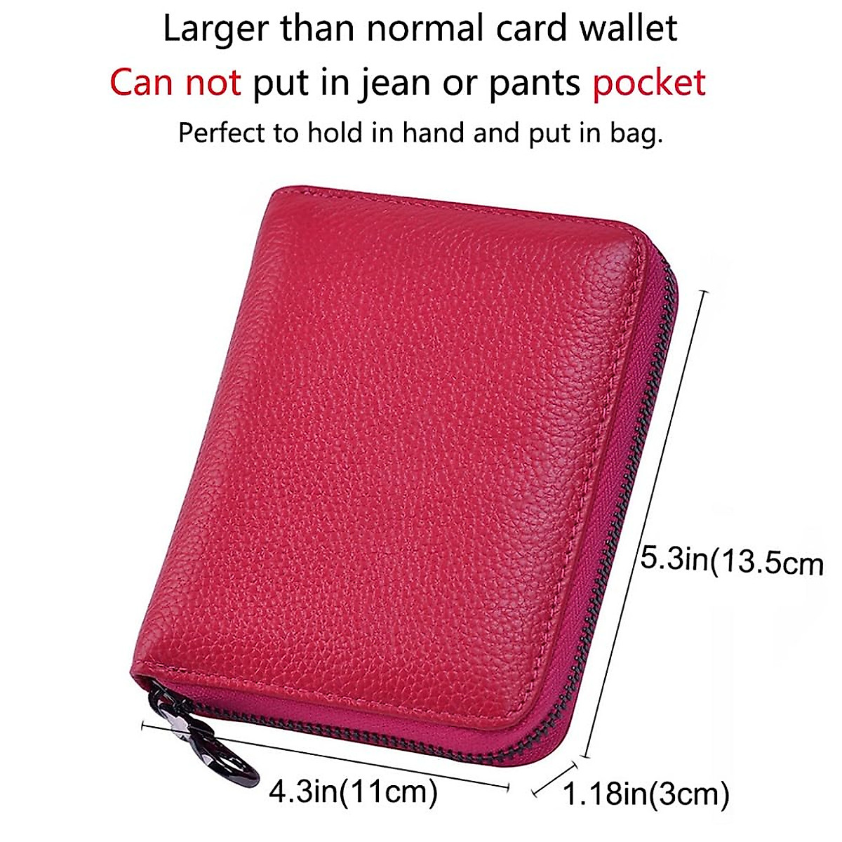 Genuine Leather Credit Card Holder Case RFID Card Wallet Travel Passport Wallet for Women 24 card slots (rose)