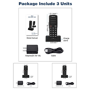 Chtoocy Rechargeable Intercoms Wireless Handheld for Home 1 Mile Range 10 Channel, Chtoocy Rechargeable Wireless Intercom System for Home Business Office, Family Communication System (3 Packs, Black)