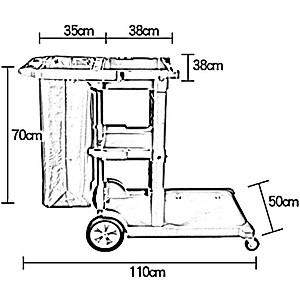 generic Serving Trolley Storage Trolley for Hotel Cleaning Tool Car Hospital Service Cart Linen Truck (Blue)