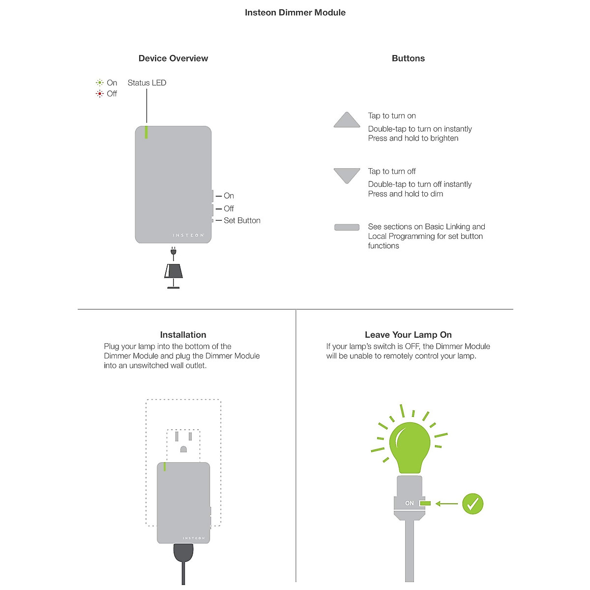 Insteon Smart Lamp Dimmer Plug-in Module, 2-Pin, 2457D2 Hub Required for Voice Control with Alexa & Google Assistant