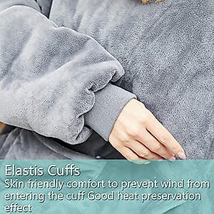 NapCure Blanket Hoodie Sweatshirt, Wearable Sherpa Fleece Oversized TV-Blanket (Dark Grey, Standard Size)