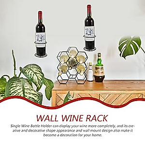Hemoton Wall Mounted Wine Shelf 2Pcs Wall Wine Holder Wall Single Bottle Rack Wall Wine Rack Wine Storage Rack for Home Bar Wine Holder Wall Mounted