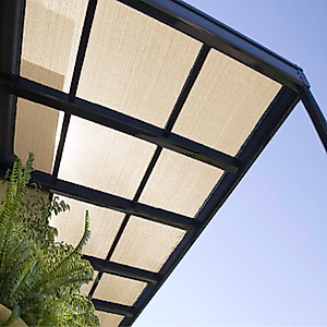 E&K Sunrise 12' x 22' Sun Shade Fabric Roll Outdoor Sun Shade Cover for Pergola Backyard Garden Patio Deck Greenhouse (Beige)