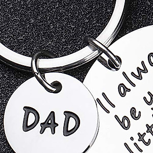 Fathers Day Dad Gift from Daughter Birthday Keychain Gift for Father Daddy Father in Law Stepdad Present Christmas Valentine Thanksgiving Gift for Papa Dad from Little Girl Kids Stocking Stuffer