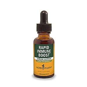 Herb Pharm Organic Rapid Immune Boost: Fast-Absorbing Tincture for Adults, Echinacea Tincture with Goldenseal, Ginger Extract & Elderberry, Immune Support Supplement & Wellness Aid, 1 Oz