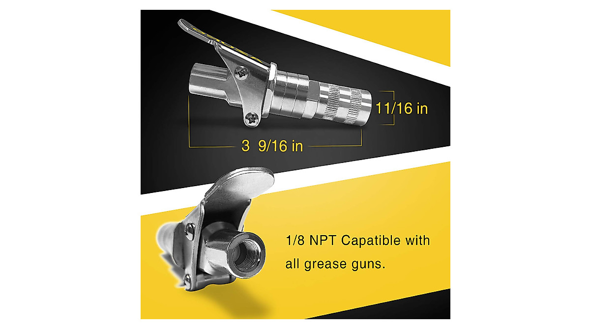 AZUNO 12,000 PSI Grease Gun Coupler - Quick Lock & Release