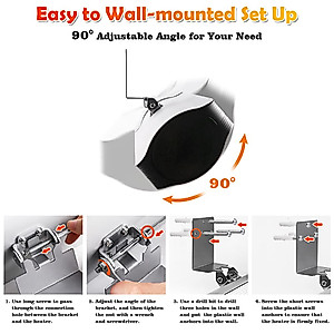 Electric Patio Heater, 1500W Outdoor Heater with Remote Control, Wall Mounted Infrared Heater with Golden Tube, 2 Power Modes for Garage Backyard IP65, Black