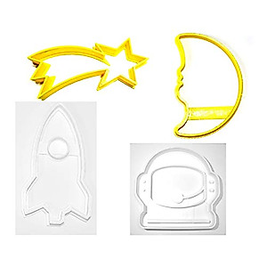 SPACE KIT ROCKET MOON ASTRONAUT STAR SET OF 4 COOKIE CUTTERS MADE IN USA PR1110