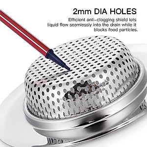 CORNERJOY 4 Pack Heavy Duty Stainless Steel Kitchen Sink Drain Strainer, Bathroom Hair Catcher Shower Drain Cover, Sink Tub Drain Stopper, Wash Basin Floor Drain, 2.1 to 4.5 Inch Diameter Rim