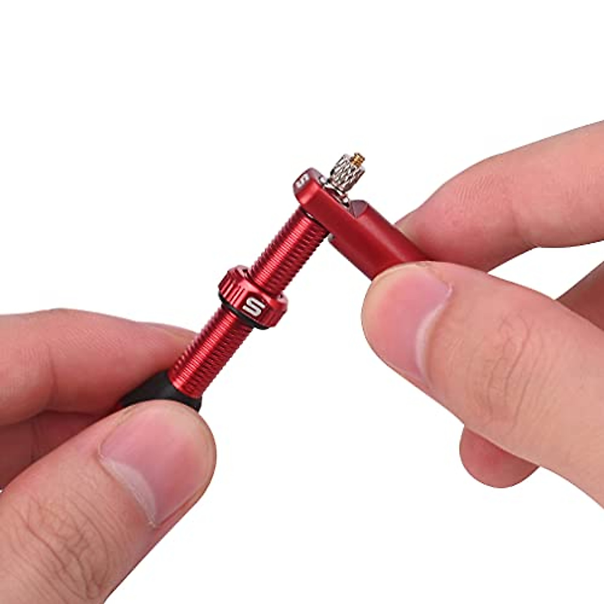 Tubeless Value Stems 40mm LITEONE Premium No Leak Tubeless Presta Valve Stems Kits with Integrated Value Core Remover Tool and Valve Stem Caps Fit Most Bicycle Tubeless Rims Pair Red