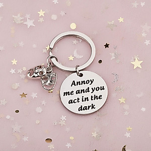 BAUNA Theatre Broadway Drama Actor Gifts Annoy Me and You Act in The Dark Key Ring Funny Theatre Gift Musicals Gifts for Stage Manager Thespians and Stage Geeks (Funny Theatre Keychain)