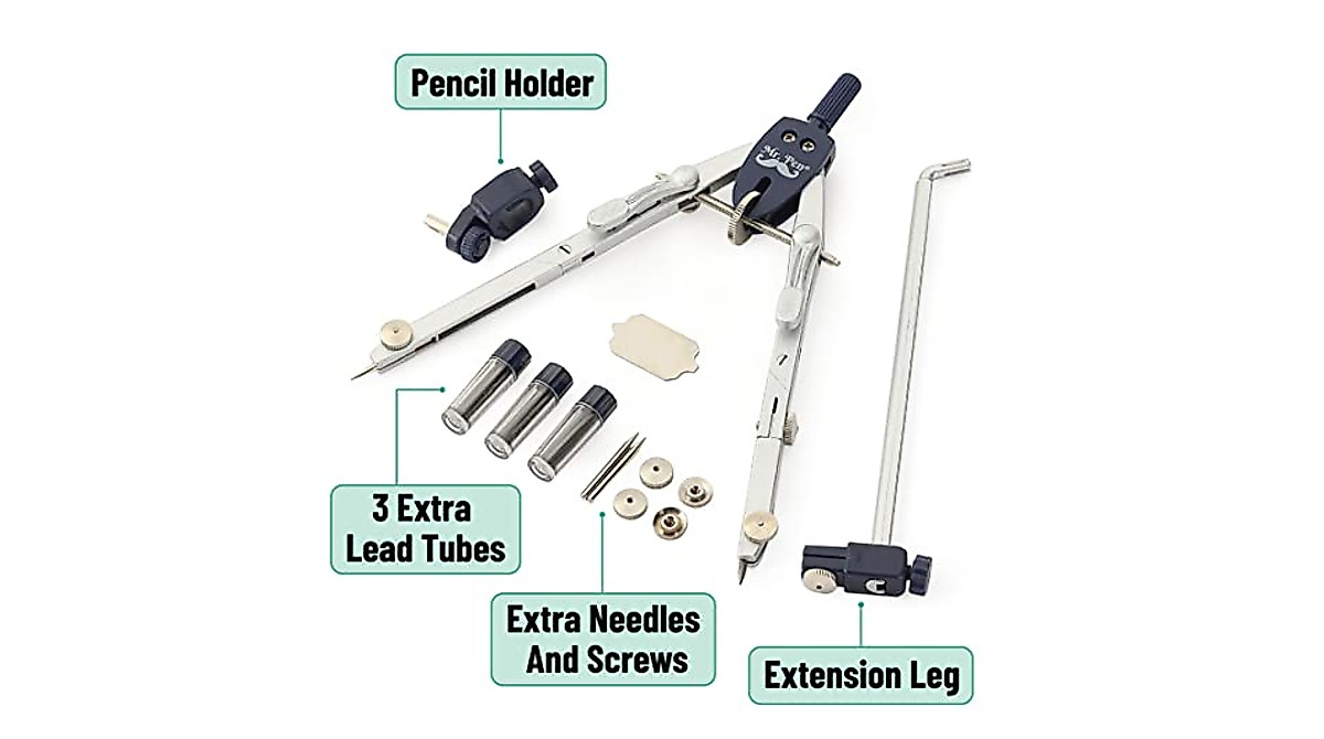 Mr. Pen Professional Metal Compass for Geometry & Art