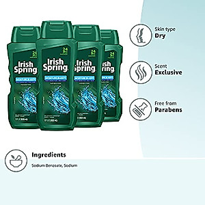 Irish Spring Body Wash, Moisture Blast, 18 fluid ounce, 4 Count (Pack of 1)