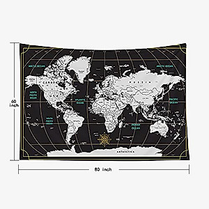 CAPSCEOLL World Map Tapestry Wall Tapestry World Geographical Distribution Tapestry for Men 80X60 Inches