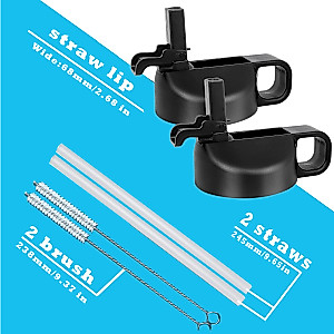 Straw Lid for 12 32 40 64 oz Wide Mouth Water Bottle, Lids Compatible with Hydro Flask Sports Water Bottle Straw Lid Top Straw Cap-Dust Cover Design