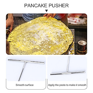 Zerodeko Crepe Spreader, Stainless Steel French Crepe Spreader T Shape Stainless Steel Crepe Maker Crepe Spreader Tool for Kitchen (Size S)