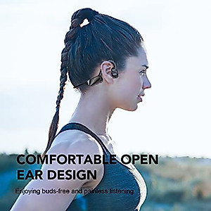 RR SPORTS Wireless Air Conduction Headphones, Open Ear Bluetooth 5.3 Headphones with Built-in Mic, HiFi Sound Headset with 4 Speakers, Sweat Resistant Sport Earphones for Running, Cycling, Driving