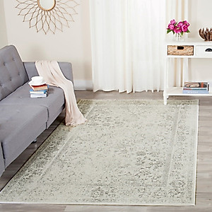 SAFAVIEH Adirondack Collection 6' Square Ivory / Sage ADR109V Oriental Distressed Non-Shedding Living Room Bedroom Dining Home Office Area Rug