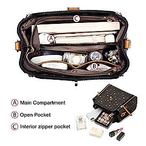 FOXER Faux PVC Leather Small Crossbody Purse for Women Fashion Signature Lady Monogram Purses and Handbags Girl Bag with Adjustable Shoulder Strap