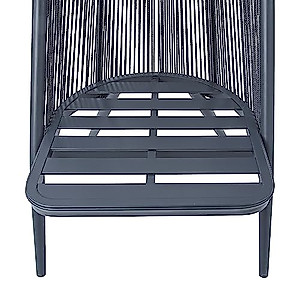 24/7 Shop at Home Finegan Mid-Century Modern Aluminum 3-Piece Bistro Set with Removable Cushions for Outdoor Kitchen, Patio, Pool Area, Gray