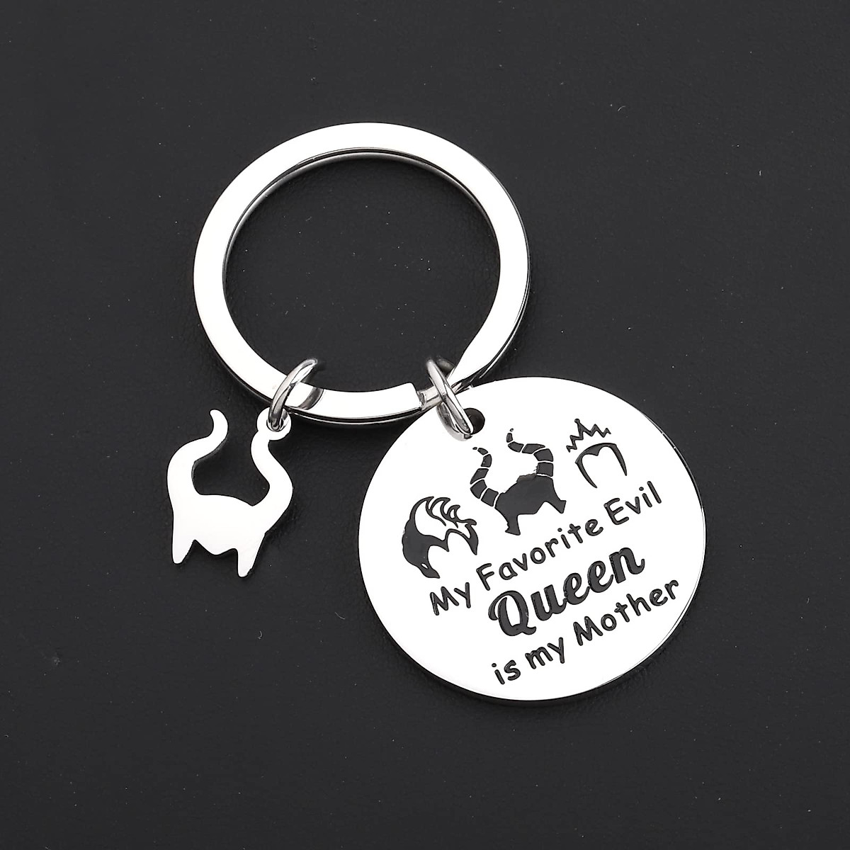 KUIYAI Villains Bad Witches Gift Evil Queen Gift Witch Women Gift Halloween Party Gift My Favorite Evil Queen Is My Mother Keychain (EVILQUEEN motherK)