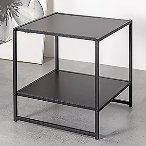 ZINUS Dane 20 Inch Black Frame Side Table / End Table / Easy Assembly, Rich black wood grain (Espresso)
