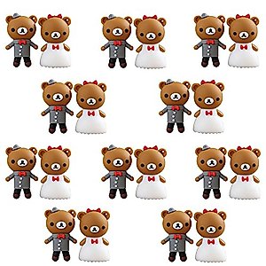 A Plus+ 10 Pairs Thumb Drive 16GB Wedding Bear USB Flash Drive Cute Bear USB Stick 16GB for Wedding