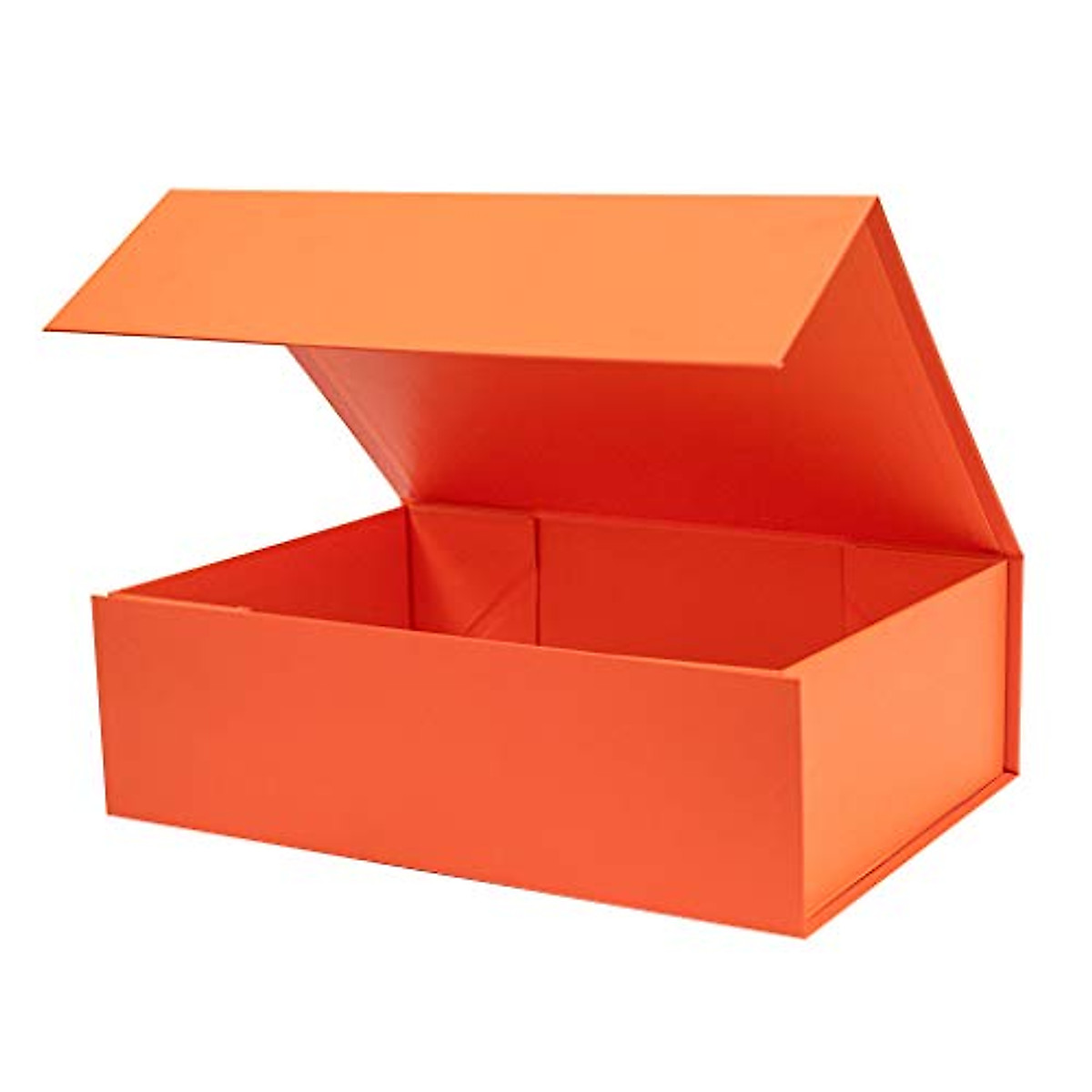 OBMMIRAO Upgrade 1PCS 13x9x4 Inch Hard Large Orange Gift Box with Lid, Foldable Magnetic Gift Boxes,Groomsman Box bridesmaid proposal box, Reusable Gift Boxes for Clothes
