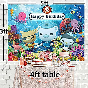 QUEENMO Octonauts Backdrop Birthday Party Supplies Banner Underwater World Small Cute Hero Photography Backdrop Photo Backdrop Background