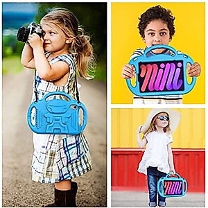 BMOUO Kids Case for iPad Mini 6 (8.3 inch, 2021), iPad Mini 6th Generation Case for Kids, with Shoulder Strap, Shockproof Handle Stand Kids Case for iPad Mini 6th Generation 8.3 inch 2021, Blue