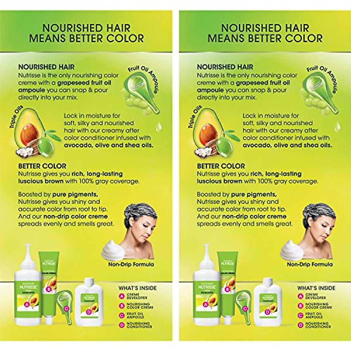 Garnier Hair Color Nutrisse Nourishing Creme, 60 Light Natural Brown (Acorn) Permanent Hair Dye, 2 Count (Packaging May Vary)