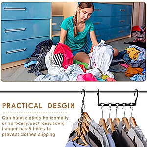 Tatuo 60 Pcs Space Saving Hangers Closet Organizers and Storage Magic Clothes Hangers Sturdy Multiple Cascading Hangers with 5 Holes for Heavy Clothes College Dorm Room Closet Organization