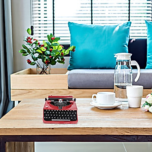 FOMIYES Vintage Typewriter Model Metal Manual Typewriter Antiques Retro Electric Typewriter Desktop Ornament for Home Office Study Room Decoration Red