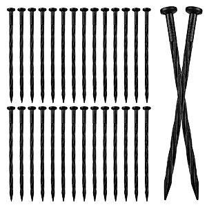 Siebwin 70PCS 8 Inch Plastic Garden Edging Nails Spiral Landscape Edging Spikes Anchoring Spikes for Paver Edging Grass Barrier Artificial Turf and More