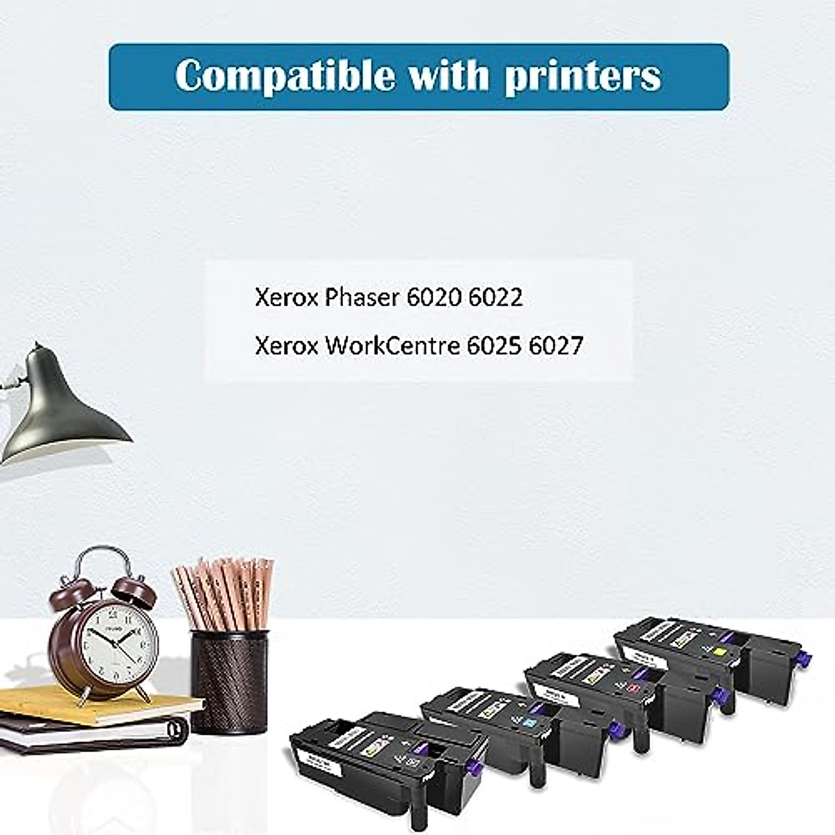 ASEKER Phaser 6022 Remanufactured Toner Cartridge Replacement for Xerox WorkCentre 6027 6025 Phaser 6022 6020 (1 Black 106R02759, 1 Cyan 106R02756, 1 Magenta 106R02757, 1 Yellow 106R02758, 4 Pack )