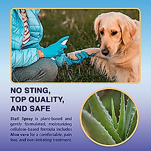 Stat! Spray Pet Wound & Skin Care | First-Aid Treatment for Dogs, Cats, Horses | Natural Plant Based Ingredients | Speeds Healing of Cuts, Burns, Hot Spots, Skin Allergies | Soothing Anti-Itch Formula