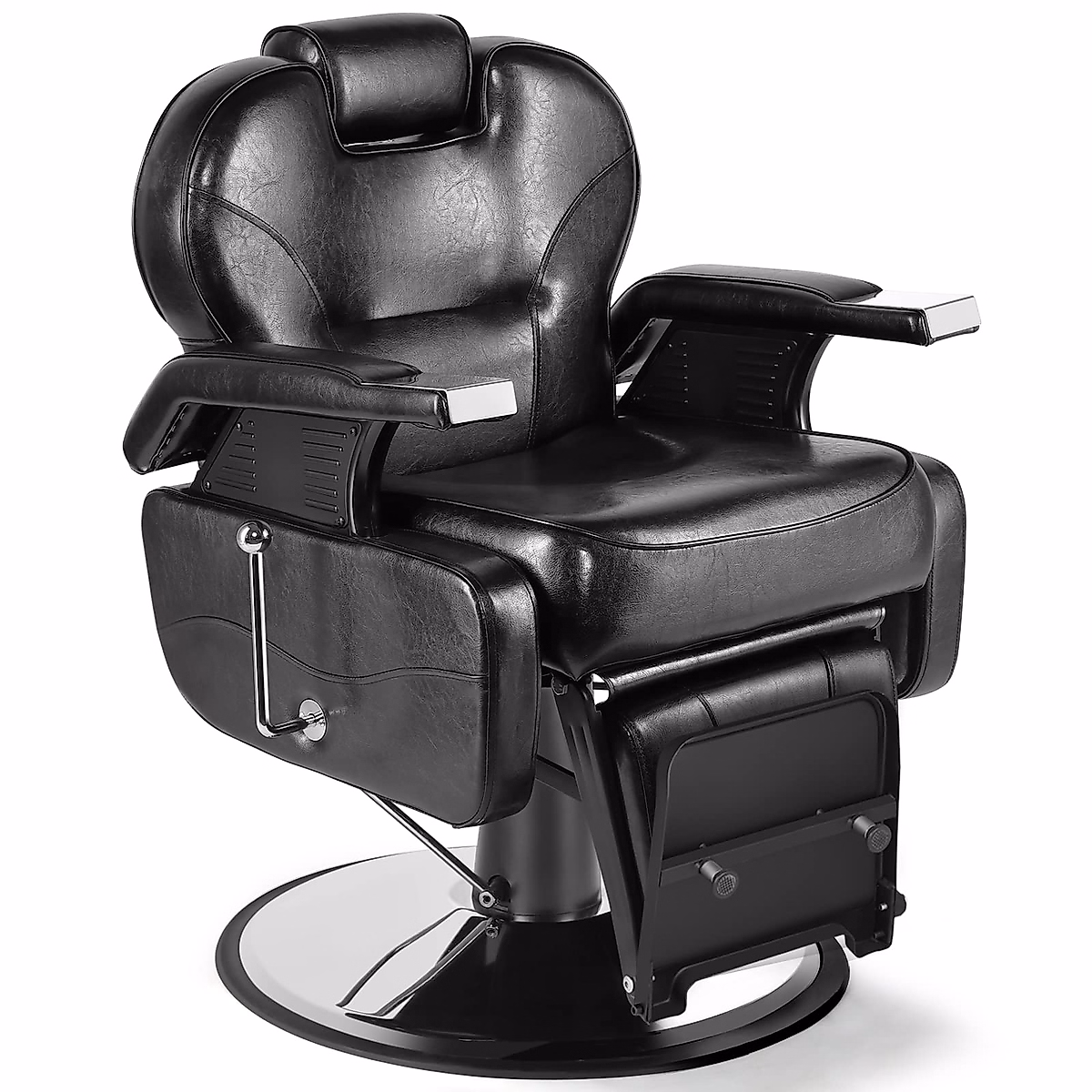 Artist hand Reversible Foot Pedal Barber Chair Hydraulic Recline Barber Chairs Salon Chair for Hair Stylist Tattoo Chair Heavy Duty Barber Salon Equipment (Black)