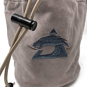 Dundra Multipocket Dice Bag - DND Velvet Pouch - Large Dice Bags for D&D with Pockets - Soft Case for RPG Dice Storage - Drawstring Pouches for Role Playing Games Dice Set - Polyhedral Dice Bag (Grey)