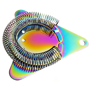 Triangular Bar Cocktail Strainer Strainer Stainless Steel Strainer Suitable For Home Or Professional Bartenders Cocktail filter (Color : Rainbow)