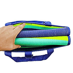 Camco Handy Mat with Strap, Perfect for Picnics, Beaches, RV and Outings, Weather-Proof and Weather Resistant (Green/Turquoise - 60" x 78") (42806)
