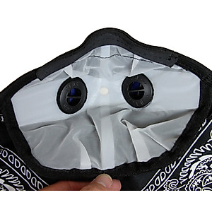 ATV TEK, Universal Bandana Style Dust Masks with Suspension Straps & 3D Nose Box - Black, XL