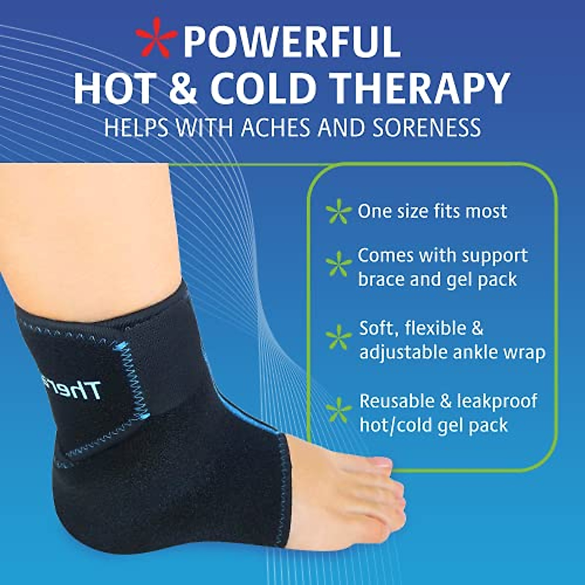 TheraPAQ Ankle and Foot Ice Pack Wrap -Small Reusable, Compression Hot and Cold Gel Pack for Relief from Pain Heel Discomfort, Foot Swelling, Surgery for Athletes and Elderly -Pregnancy Must Haves