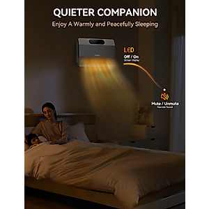 GiveBest Portable Ceramic Space Heater, 2 in 1 Oscillating 1500W/750W Electric Room Heater with Tip Over and Overheat Protection, 200 Square Feet Fast Heating for Indoor Bedroom Office Desk Home