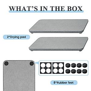 Water Absorbing Stone Tray For Sink,2 Pack Instant Dry Sink Organizer Bathroom,Fast Drying Stone Sink Tray,Fast Drying Sink Caddy（Grey)