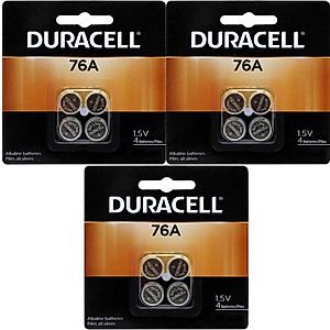 Duracell 76A LR44 Duralock 1.5V Button Cell Battery 12 Pack