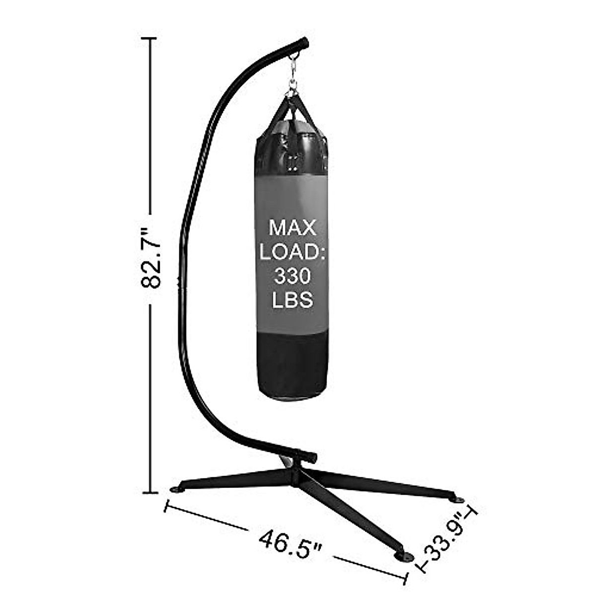 SUPER DEAL Hammock Chair Stand Hanging Swing Frame Egg C Stand Heavy Duty 360 Degree Rotation with Carabiner, 331LBS Capacity Weather Resistant for Indoor Outdoor, Black